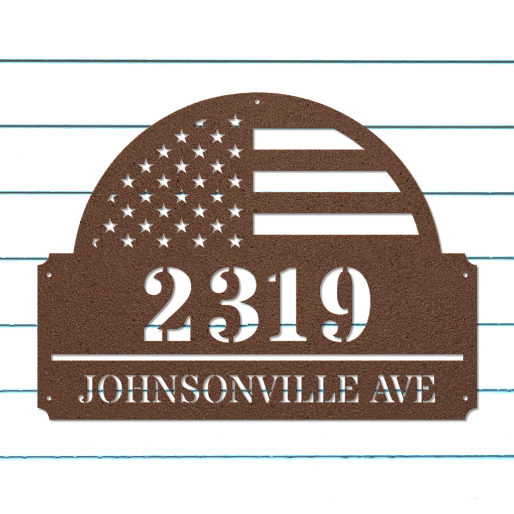 Personalized American Flag Metal Address Sign – Craig Art Prints