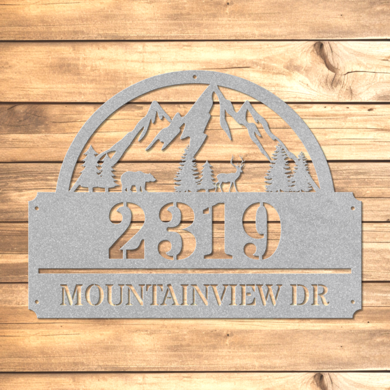 Personalized Deluxe Metal Mountain Scene Address Sign – Craig Art Prints