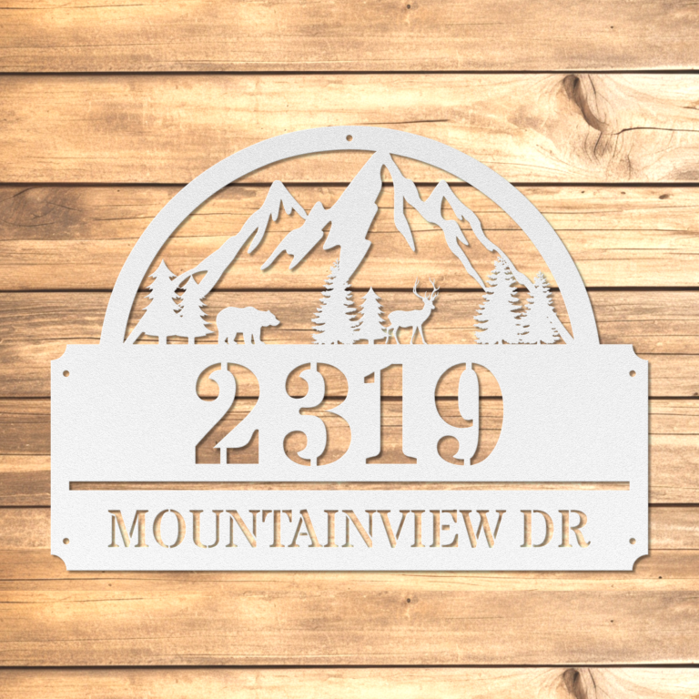 Personalized Deluxe Metal Mountain Scene Address Sign – Craig Art Prints