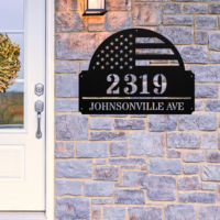 Personalized American Flag Metal Address Sign – Craig Art Prints