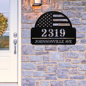 Personalized American Flag Metal Address Sign – Craig Art Prints