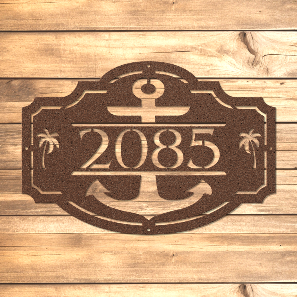Deluxe Anchor Nautical Metal Address Sign – Craig Art Prints