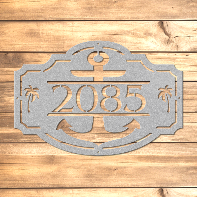 Deluxe Anchor Nautical Metal Address Sign – Craig Art Prints