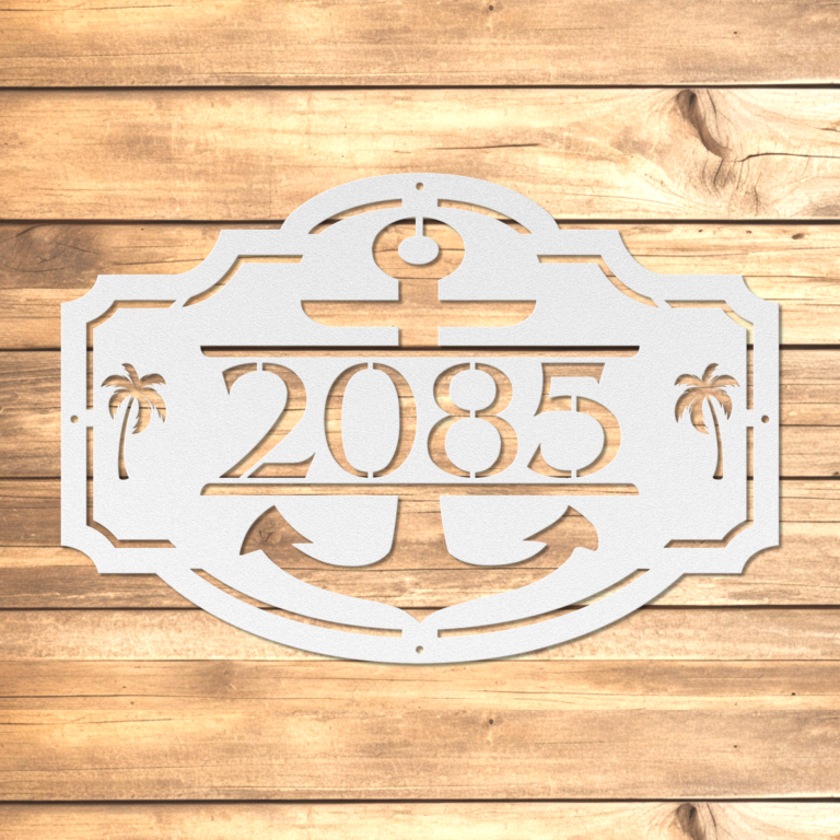 Deluxe Anchor Nautical Metal Address Sign – Craig Art Prints