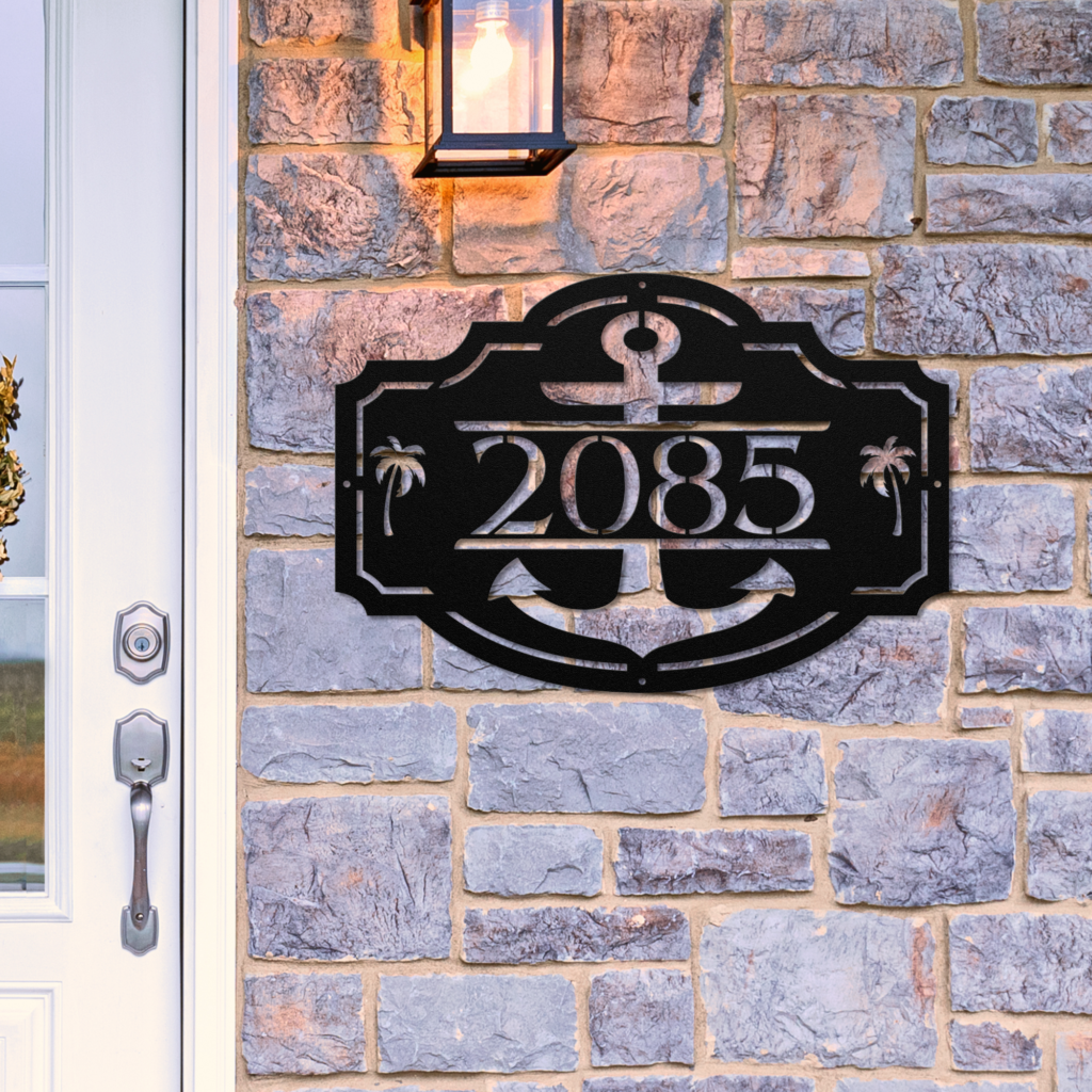Deluxe Anchor Nautical Metal Address Sign – Craig Art Prints